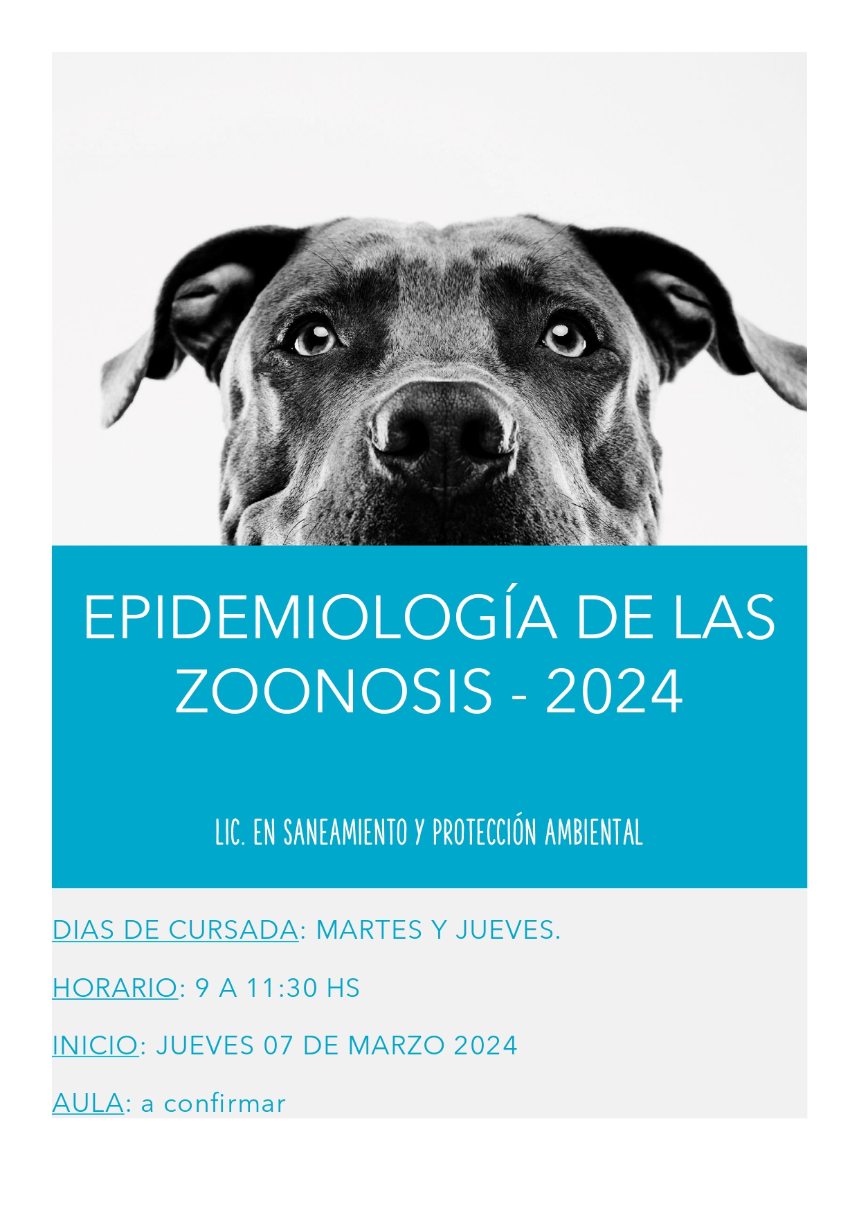INICIO DE CLASES – EPIDEMIOLOGIA DE LA ZOONOSIS – SANEAMIENTO ...