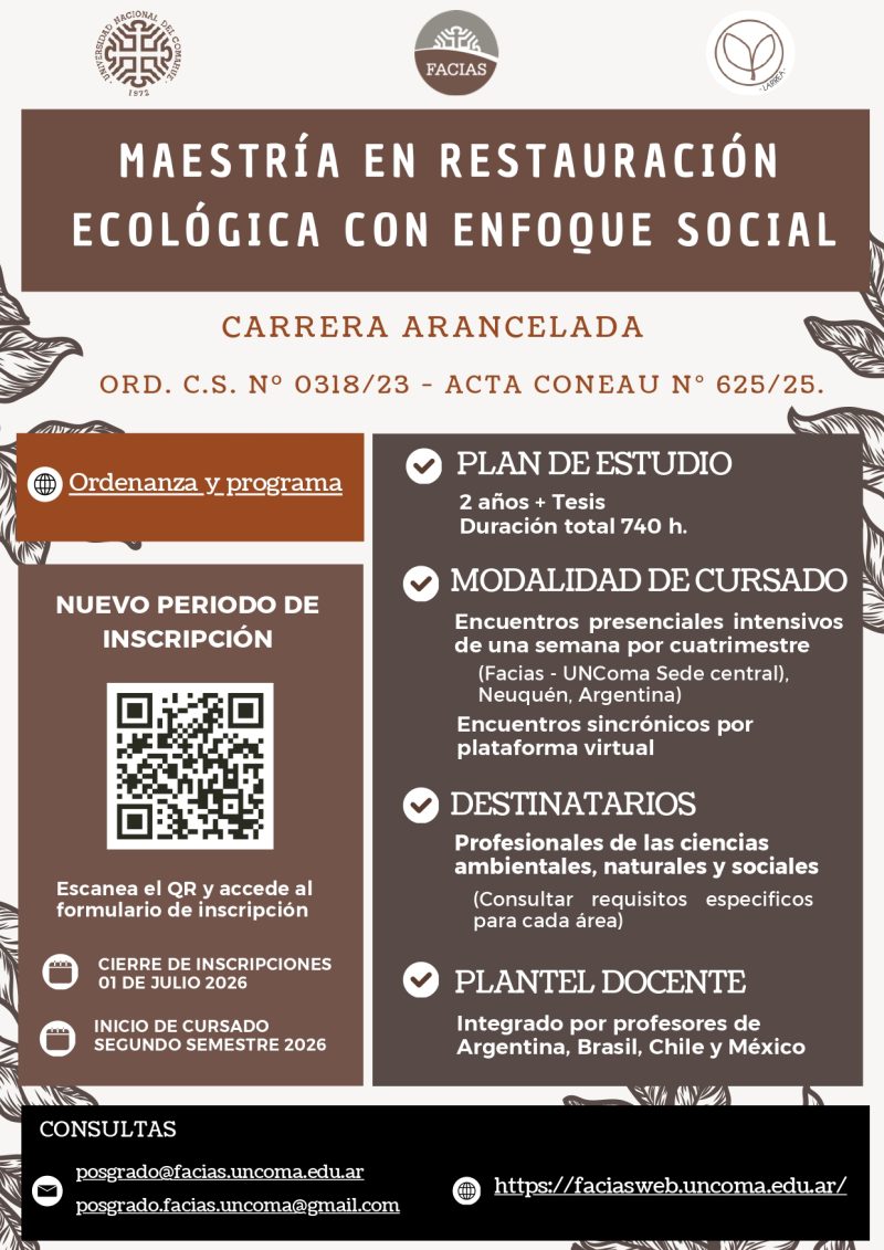 MAESTRÍA EN RESTAURACIÓN ECOLÓGICA CON ENFOQUE SOCIAL – Facultad de ...